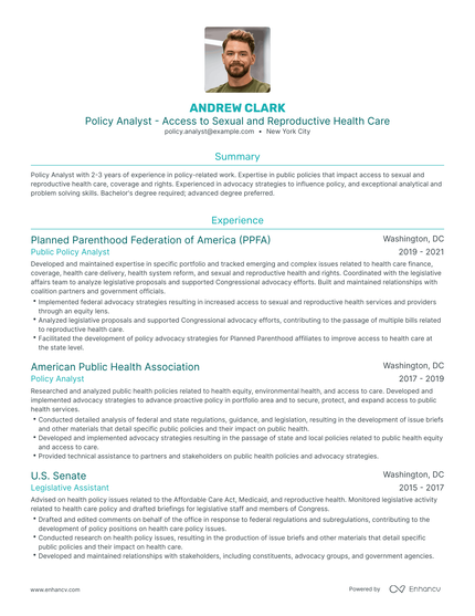 5 Policy Analyst Resume Examples & Guide for 2024