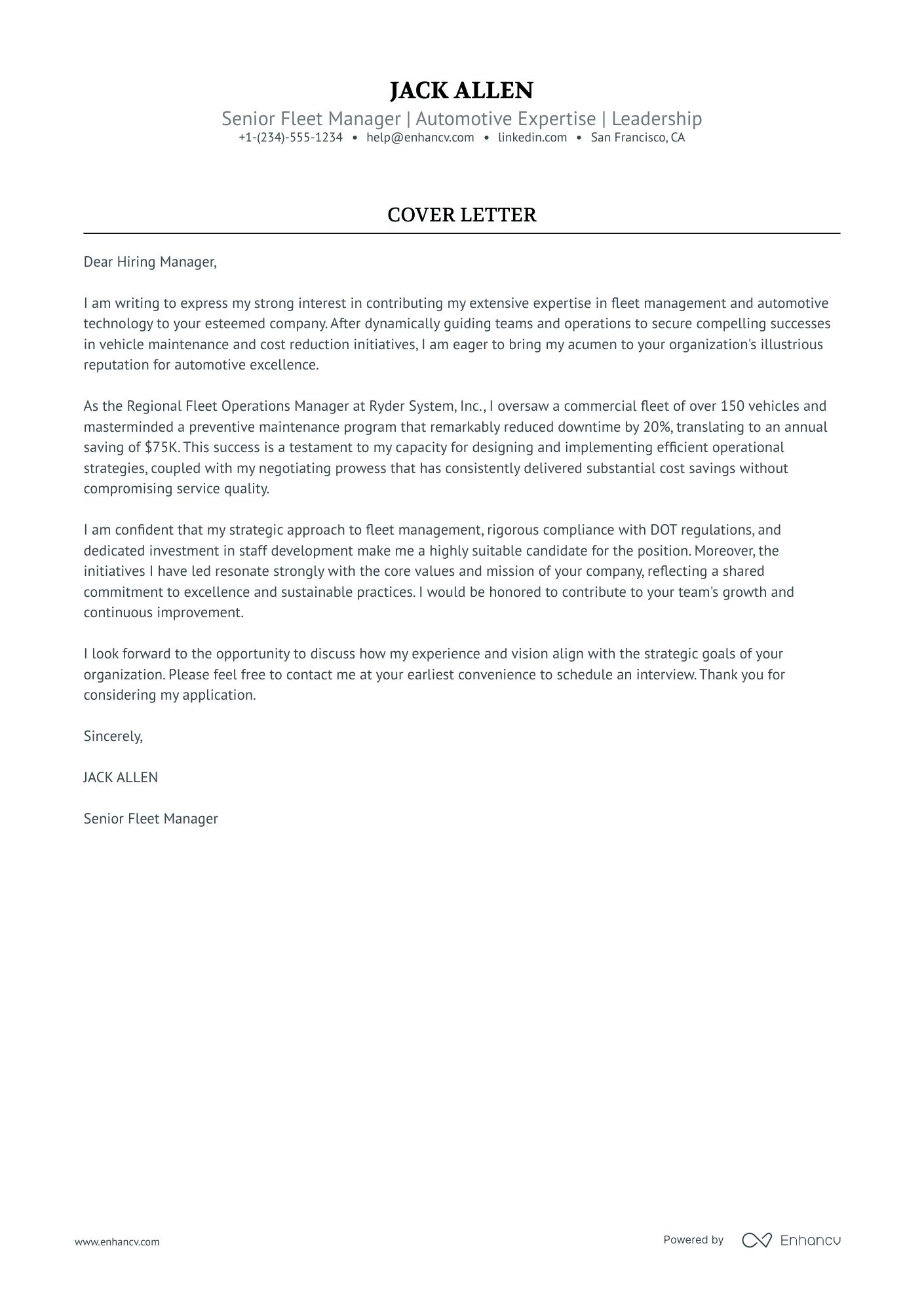 14 Professional Supply Chain Manager Cover Letter Examples and Template ...