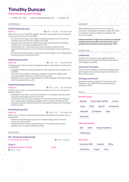 5 Marketing Executive Resume Examples & Guide for 2023