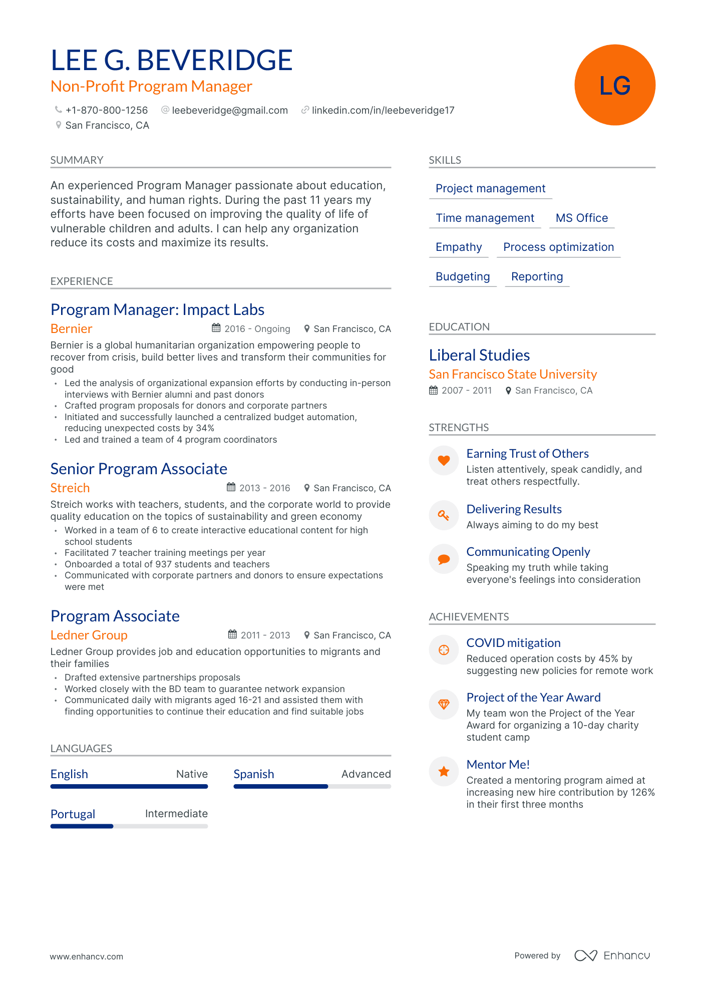 5 Nonprofit Program Manager Resume Examples & Guide for 2024