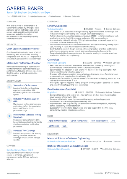 5 Software QA Engineer Resume Examples & Guide for 2024