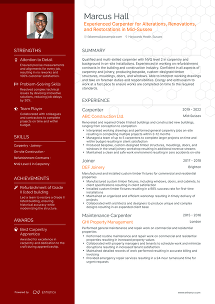 5 Carpenter Resume Examples & Guide for 2024