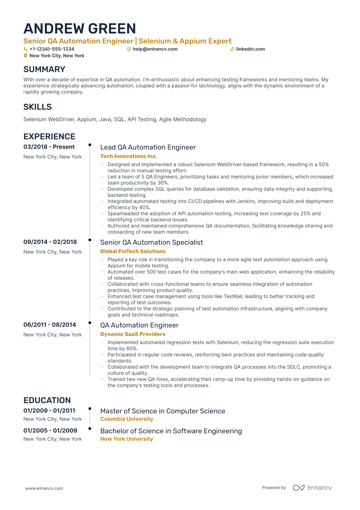 10 QA Automation Resume Examples With 10/10 Score In 2026