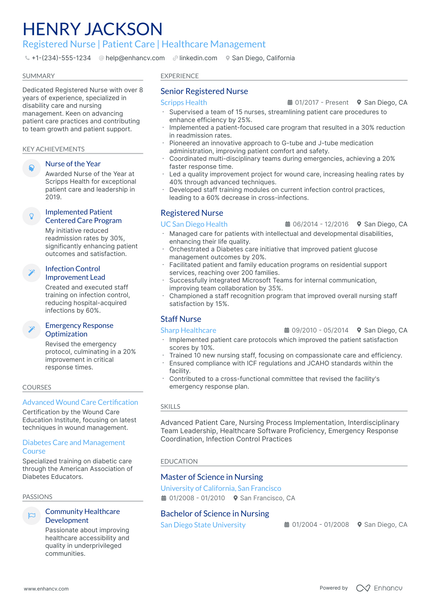 10 Head Nurse Resume Examples & Guide for 2026