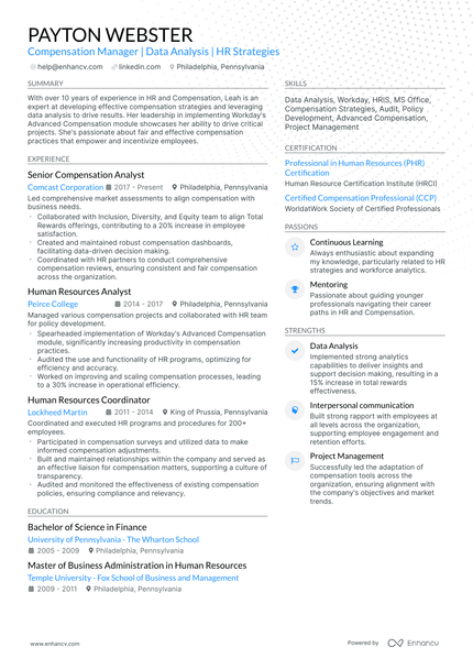 10 Compensation Manager Resume Examples & Guide for 2026
