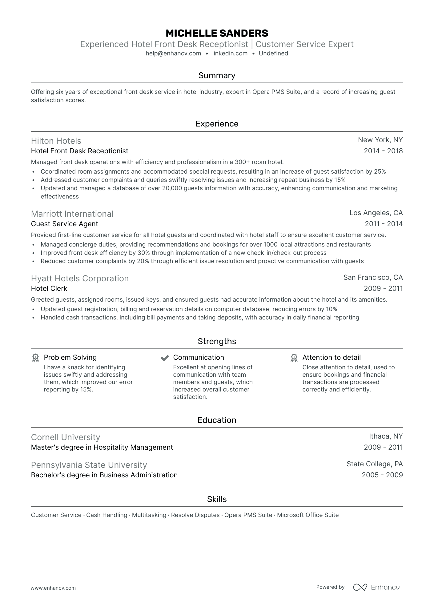 5 Hotel Front Desk Receptionist Resume Examples & Guide for 2024