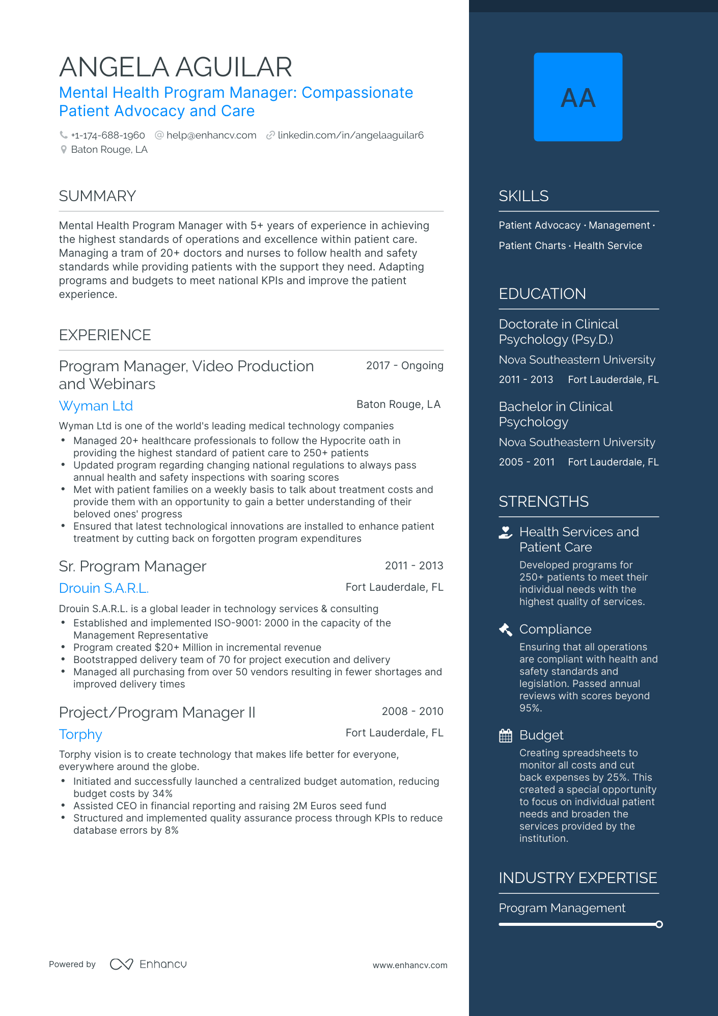 5 Mental Health Program Manager Resume Examples & Guide for 2023