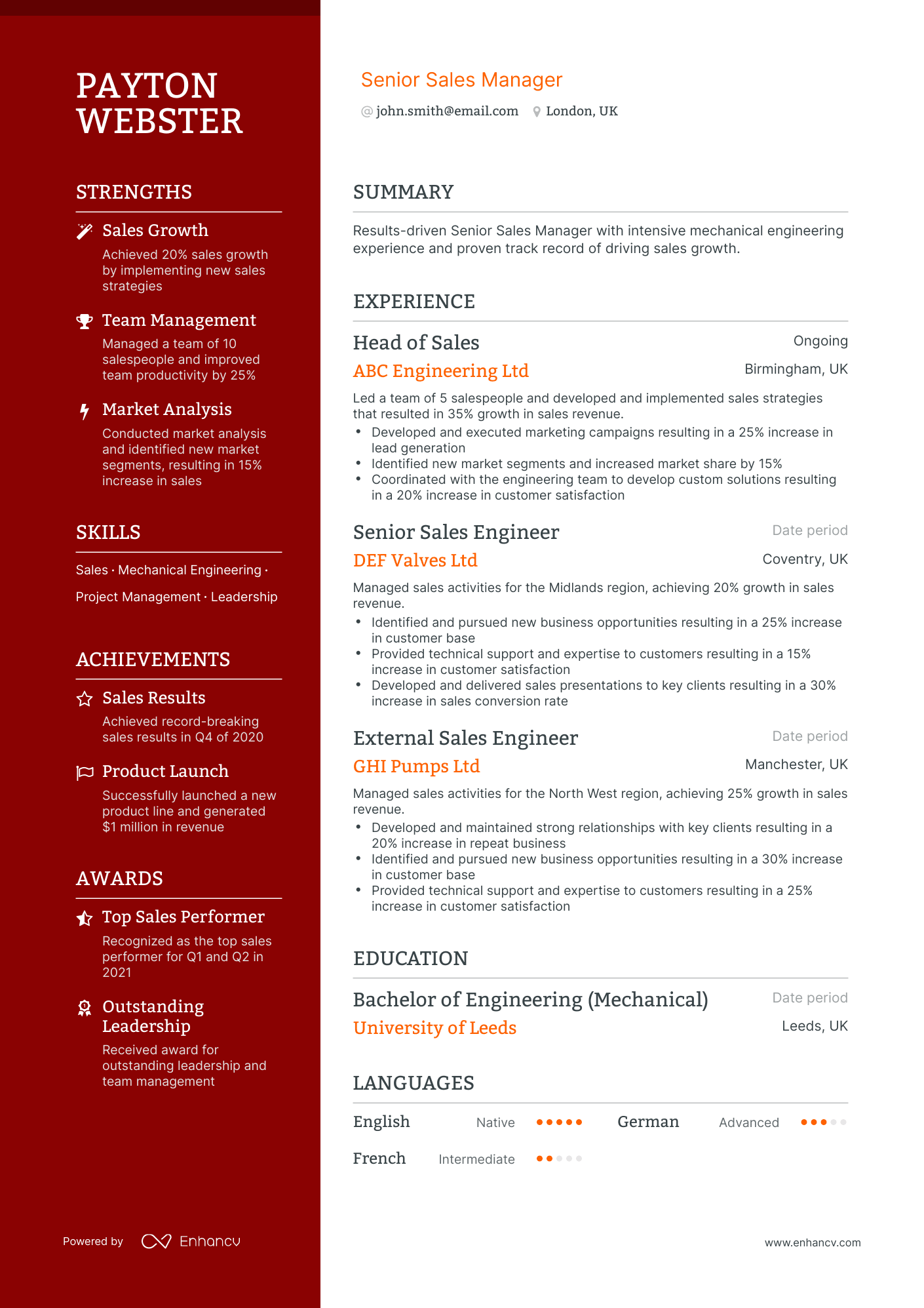 5 Senior Sales Manager Resume Examples & Guide for 2024