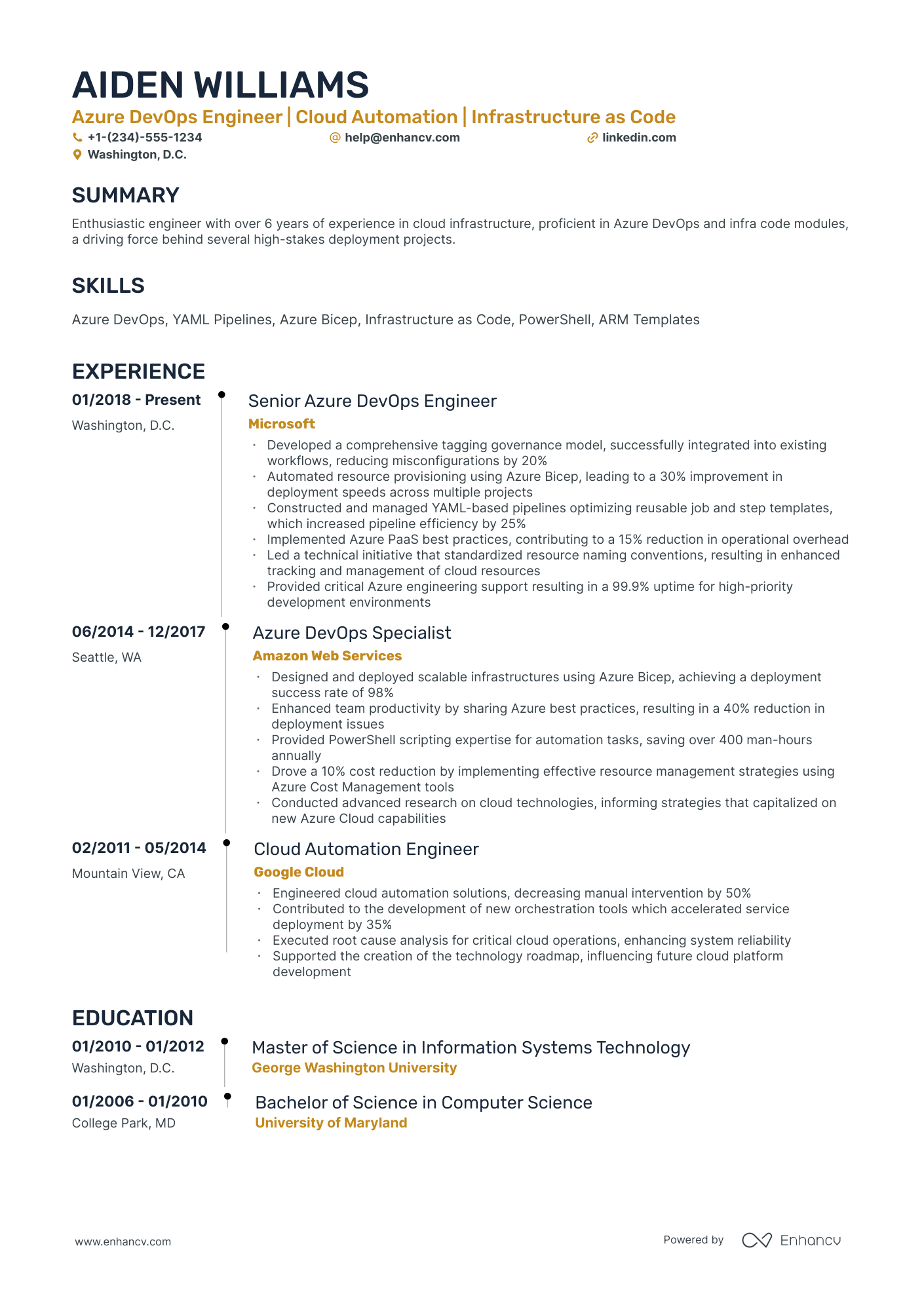 10 Azure Devops Engineer Resume Examples & Guide for 2026