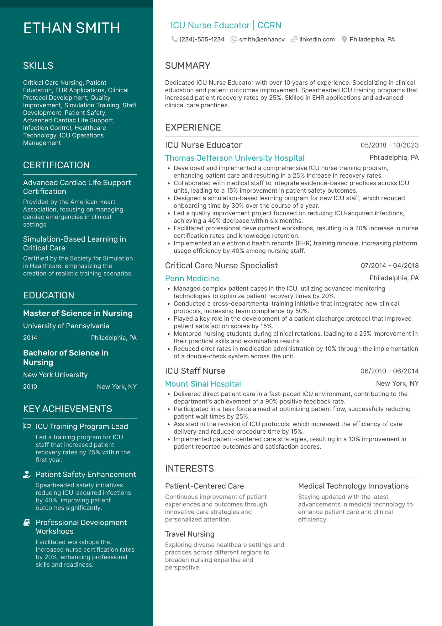 22 ICU Nurse Resume Examples & Guide for 2025