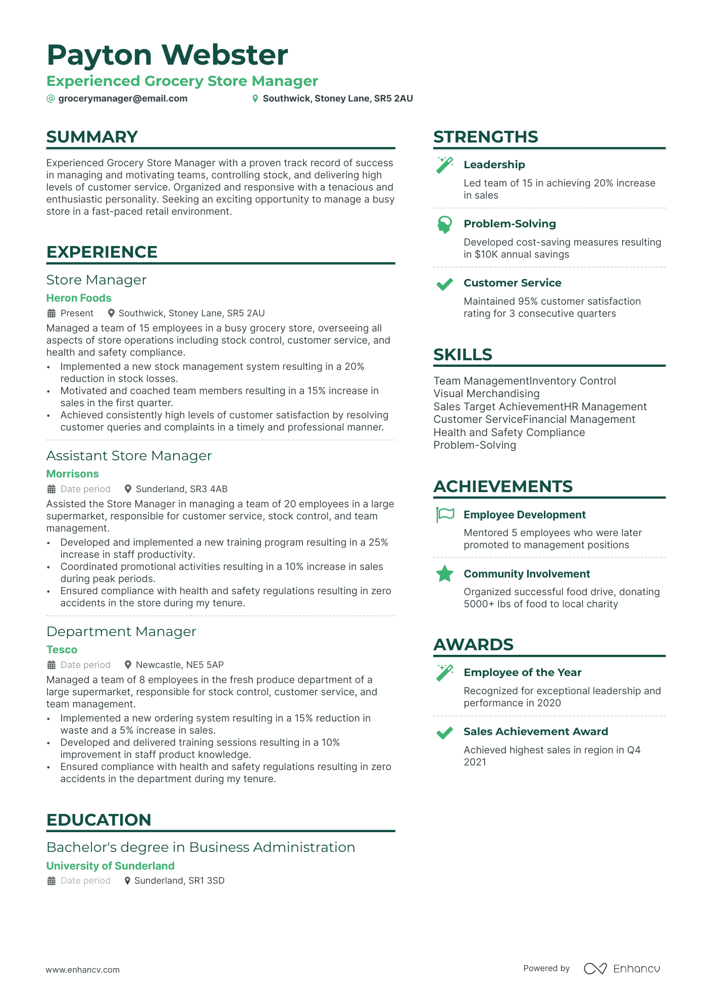 8 Store Manager Resume Examples & Guide for 2024