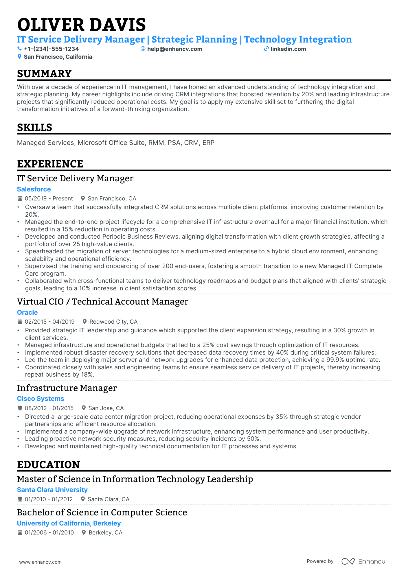 10 IT Service Delivery Manager Resume Examples & Guide for 2026