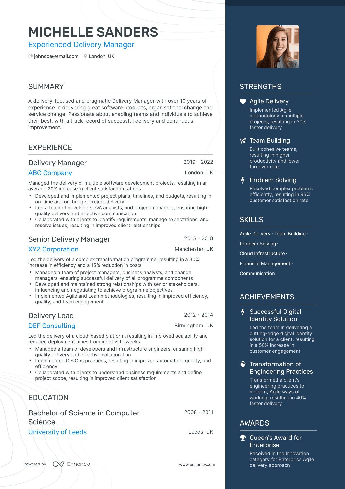 5 Delivery Manager Resume Examples & Guide for 2024