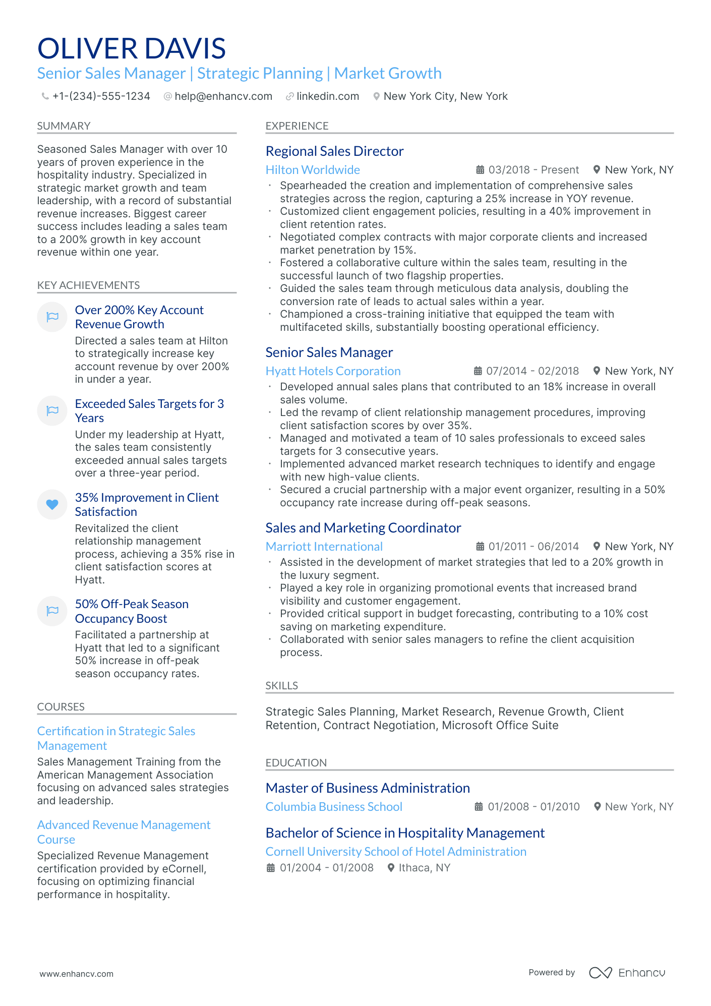 10 Hotel Sales Manager Resume Examples & Guide for 2026