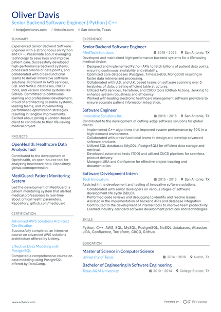10 Analytics Engineer Resume Examples & Guide for 2026