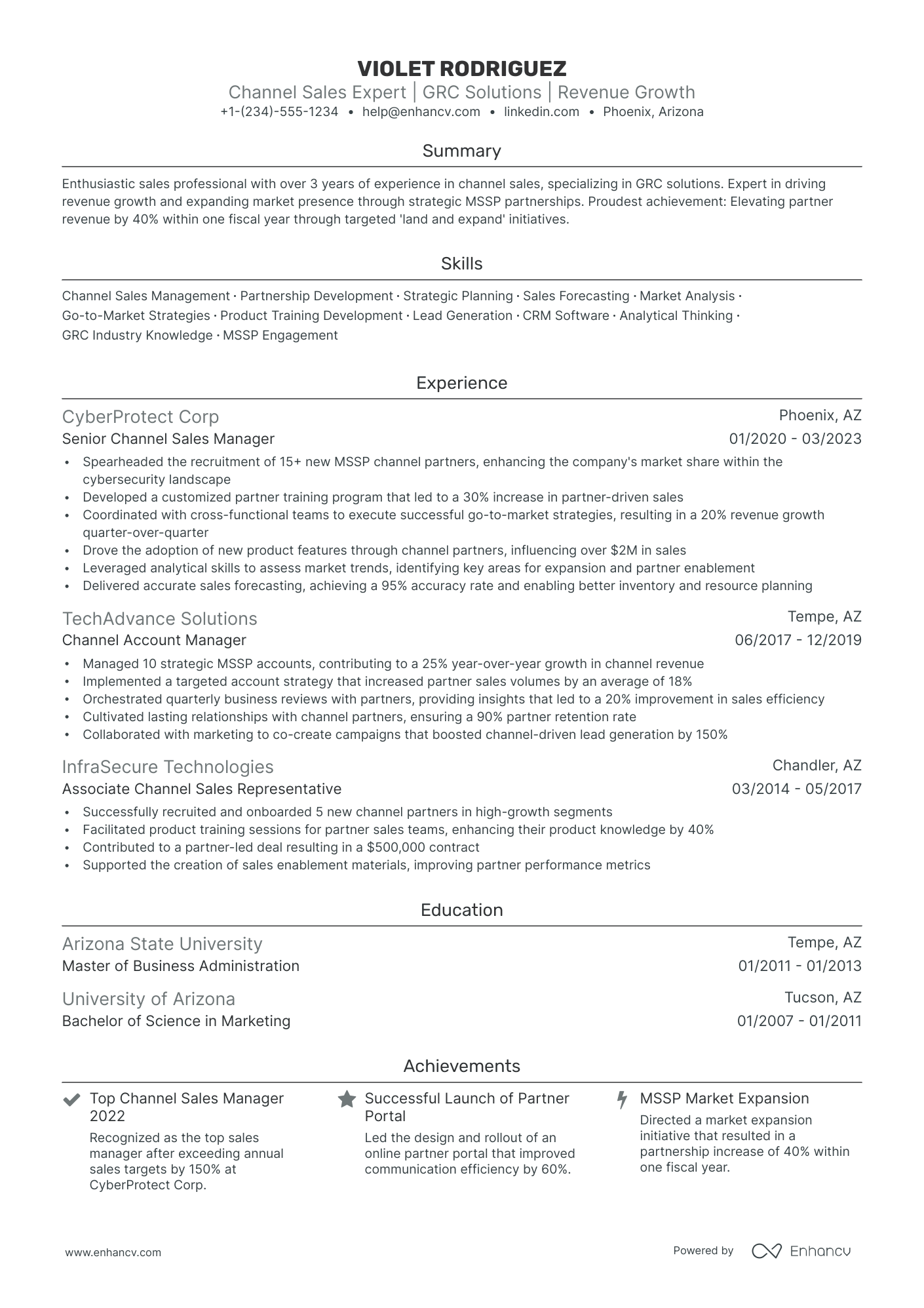 5 Channel Sales Manager Resume Examples & Guide for 2024