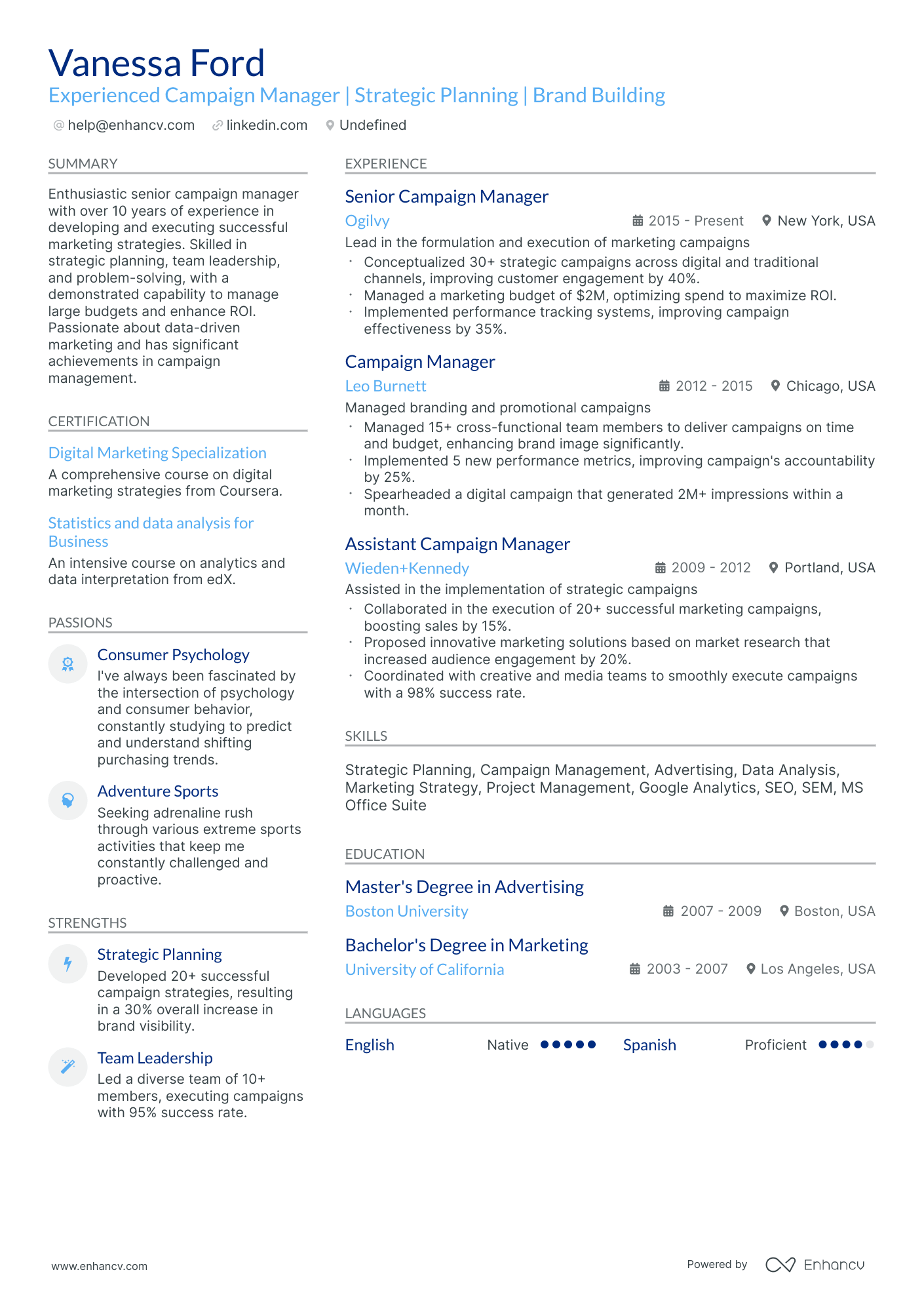 10 Campaign Manager Resume Examples & Guide for 2026