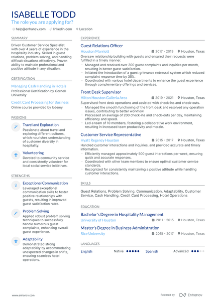 10 Front Desk Agent Resume Examples & Guide for 2025