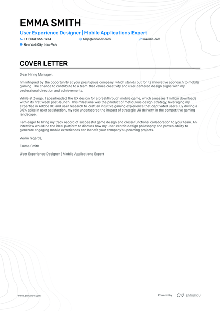 8 Professional UX Designer Cover Letter Examples and Template for 2025 ...