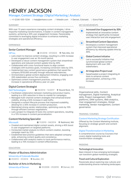 26 Content Manager Resume Examples & Guide for 2025