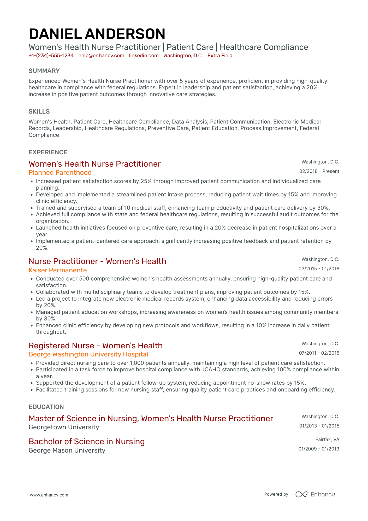 11 Nurse Practitioner Resume Examples, Templates & Guide for 2025