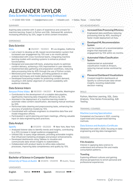 17 Machine Learning Resume Examples & Guide for 2026