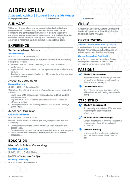 10 Academic Advisor Resume Examples & Guide for 2026