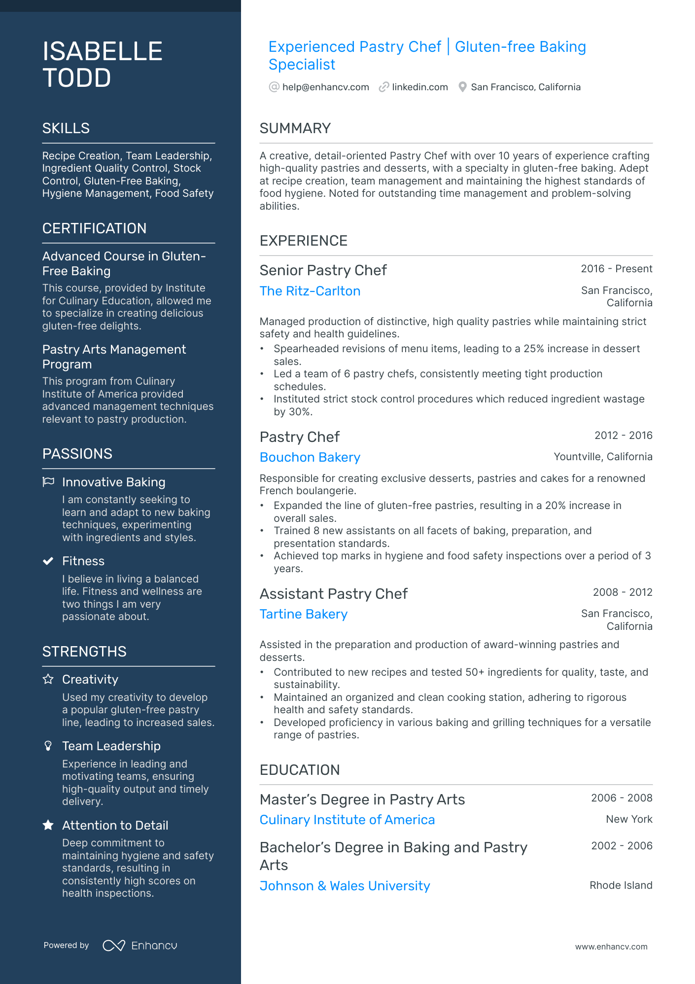 10 Pastry Chef Resume Examples & Guide for 2026