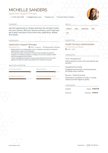 Application Support Manager Resume Examples & Guide for 2023 (Layout ...