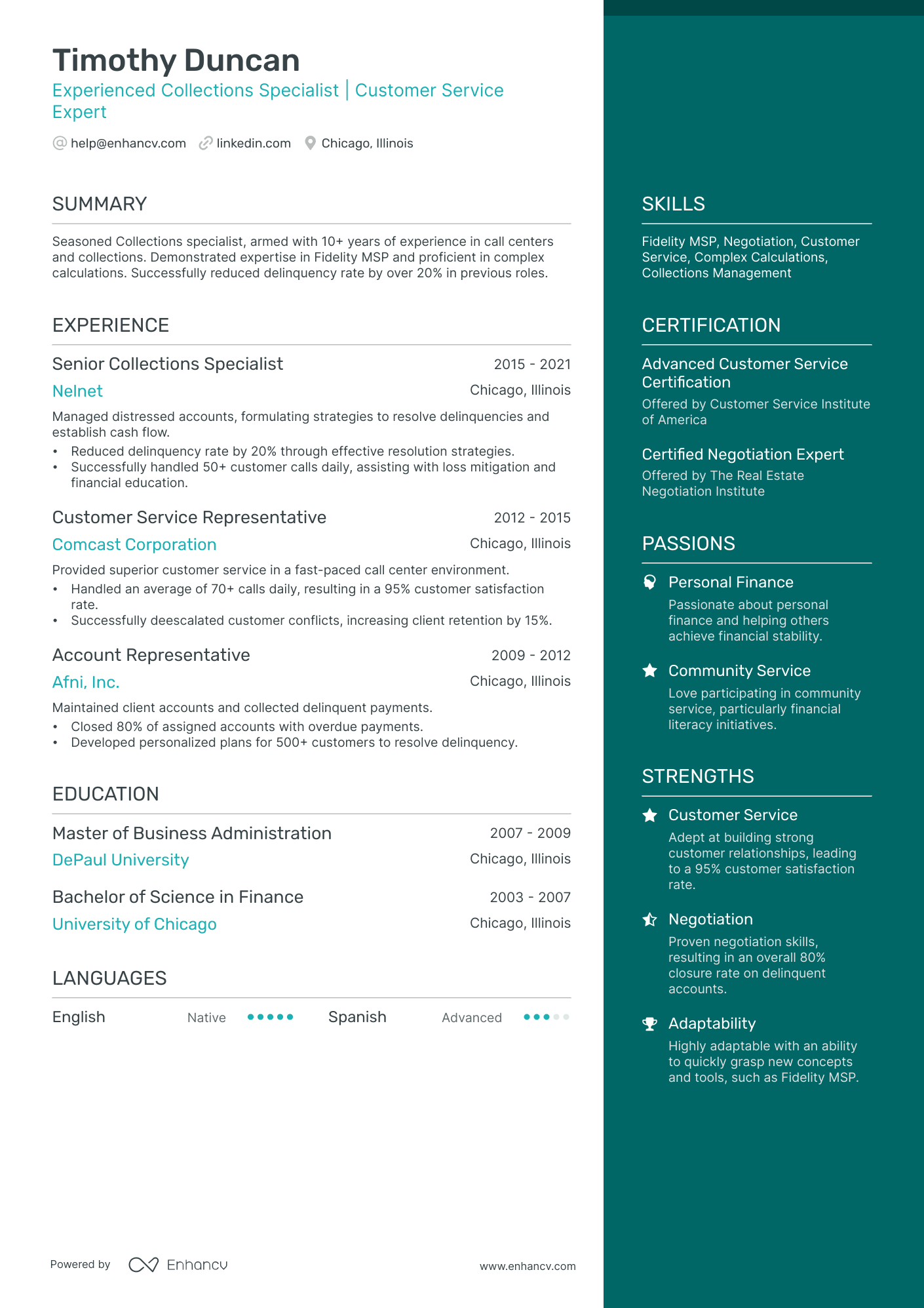 10 Collections Specialist Resume Examples & Guide for 2026