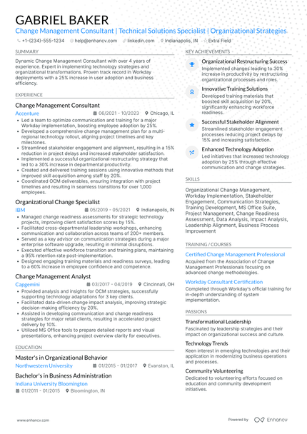 15 Change Management Resume Examples & Guide for 2025