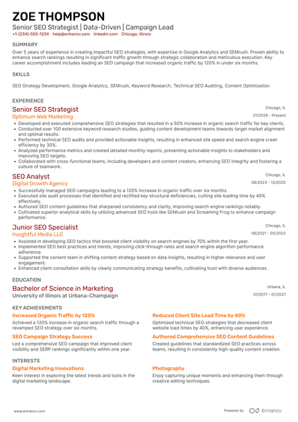 23 SEO Resume Examples & Guide for 2026