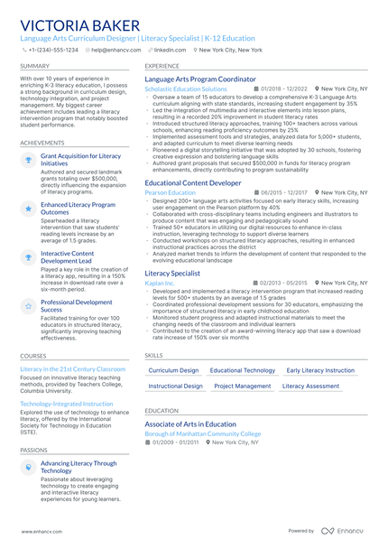 5 Curriculum Designer Resume Examples & Guide for 2024