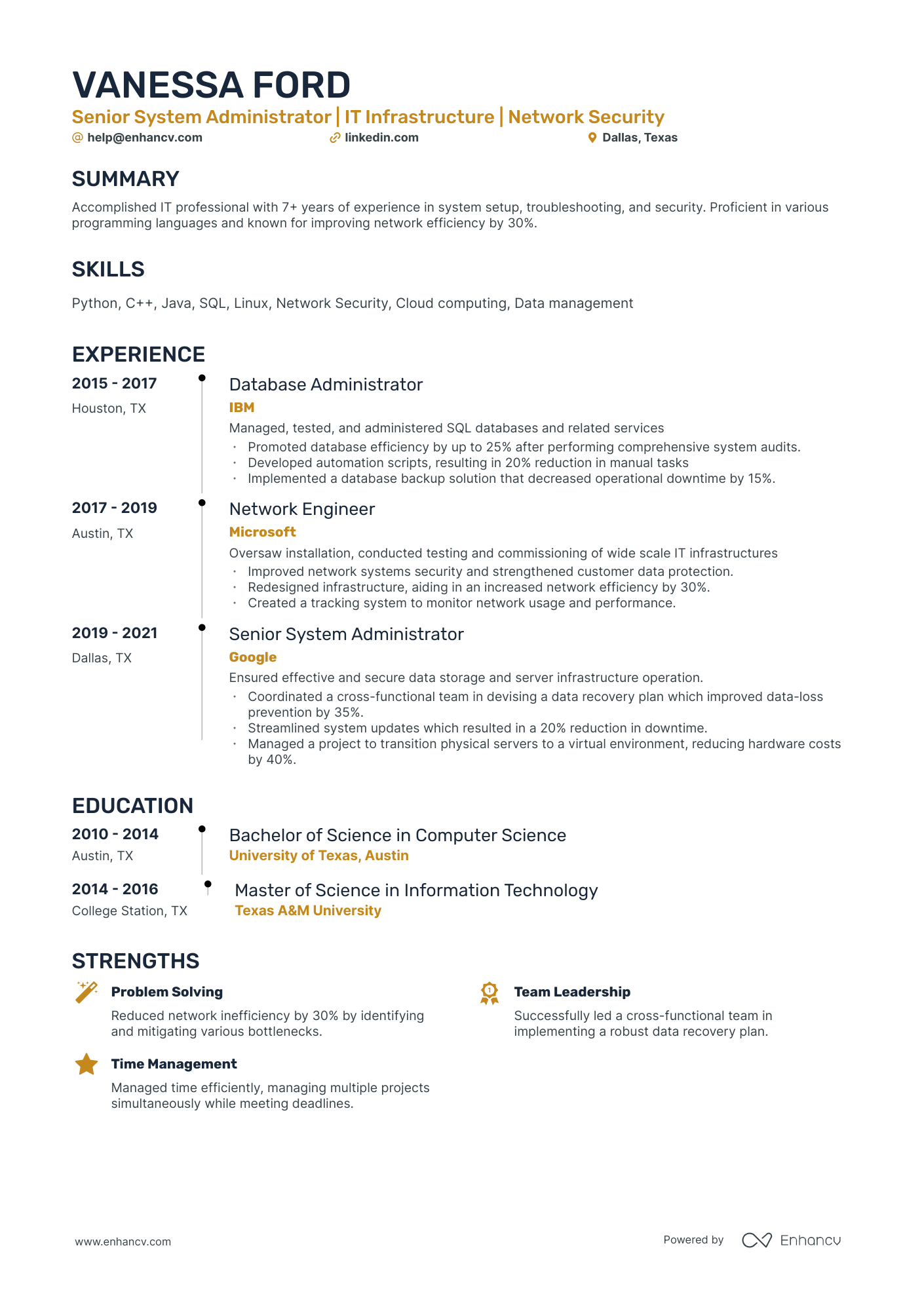 10 Senior System Administrator Resume Examples & Guide for 2026