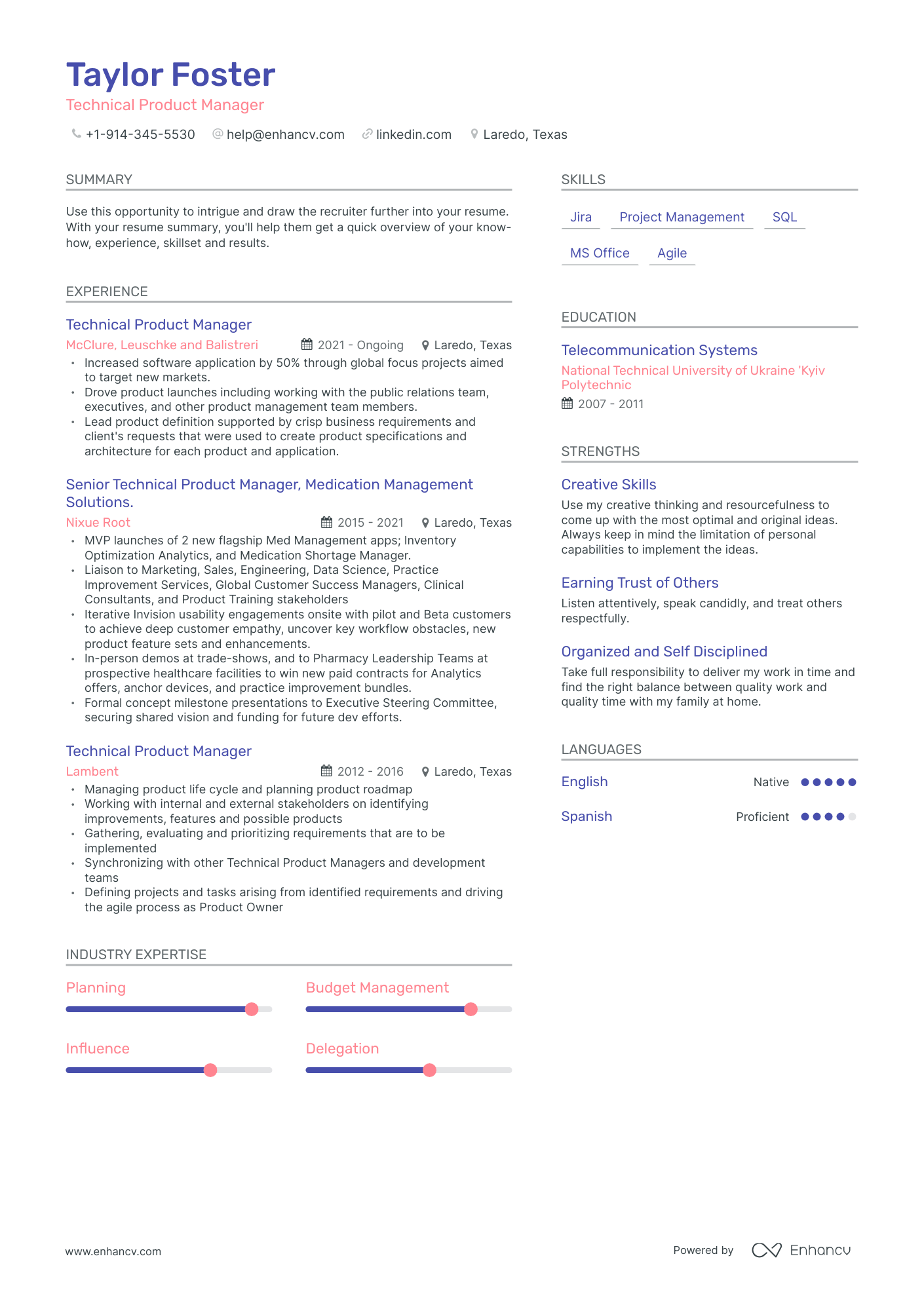 Technical Product Manager Resume Examples & Guide for 2023 (Layout ...