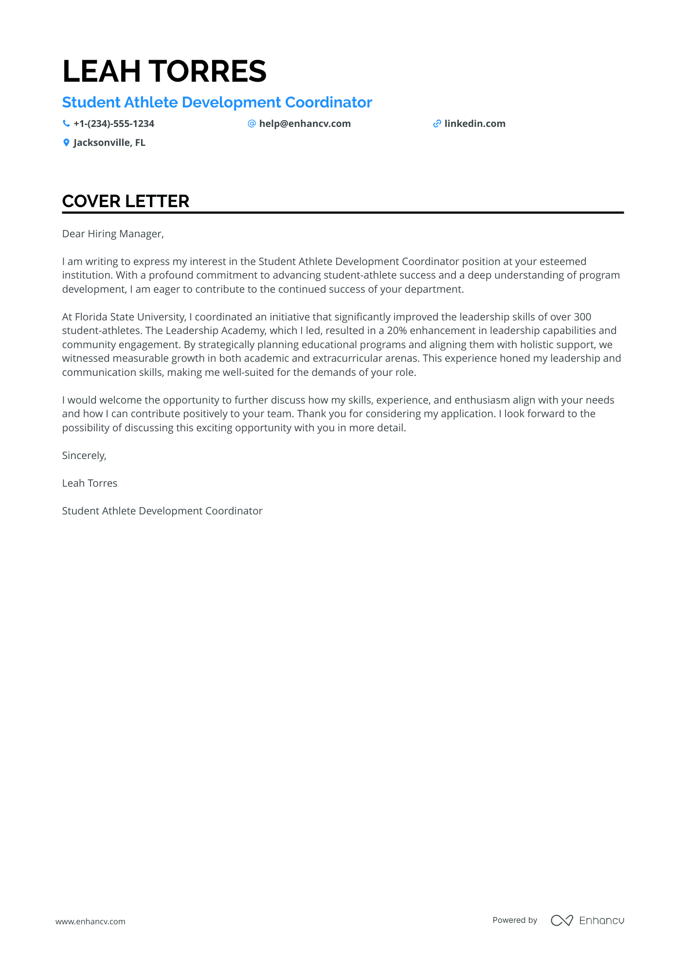 7 Professional Athlete Cover Letter Examples and Template for 2025 ...