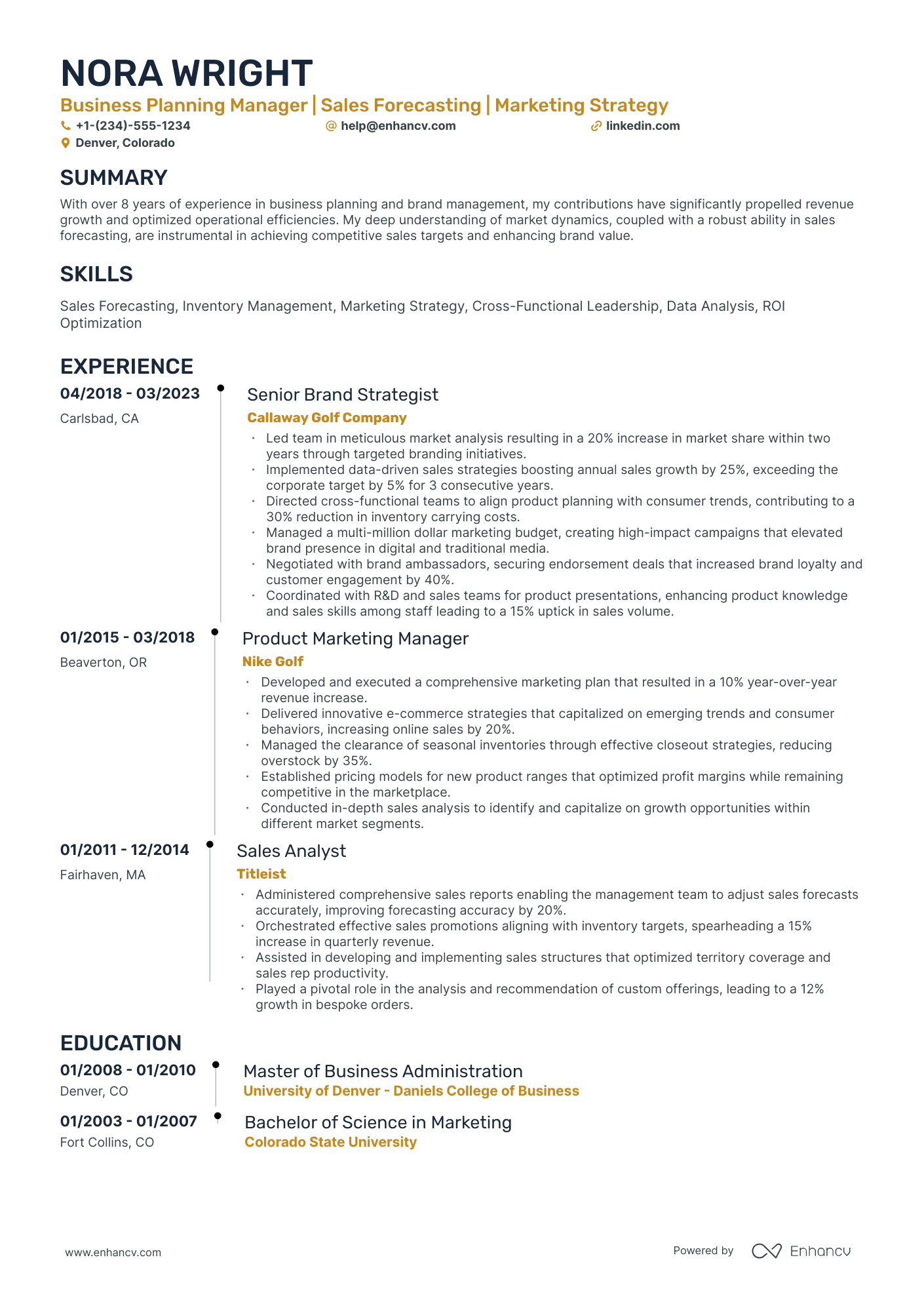 10 Business Planning Manager Resume Examples & Guide for 2026