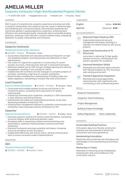19 Contractor Resume Examples & Guide for 2026