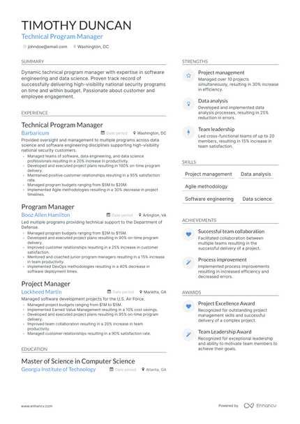 5 Technical Program Manager Resume Examples & Guide for 2023