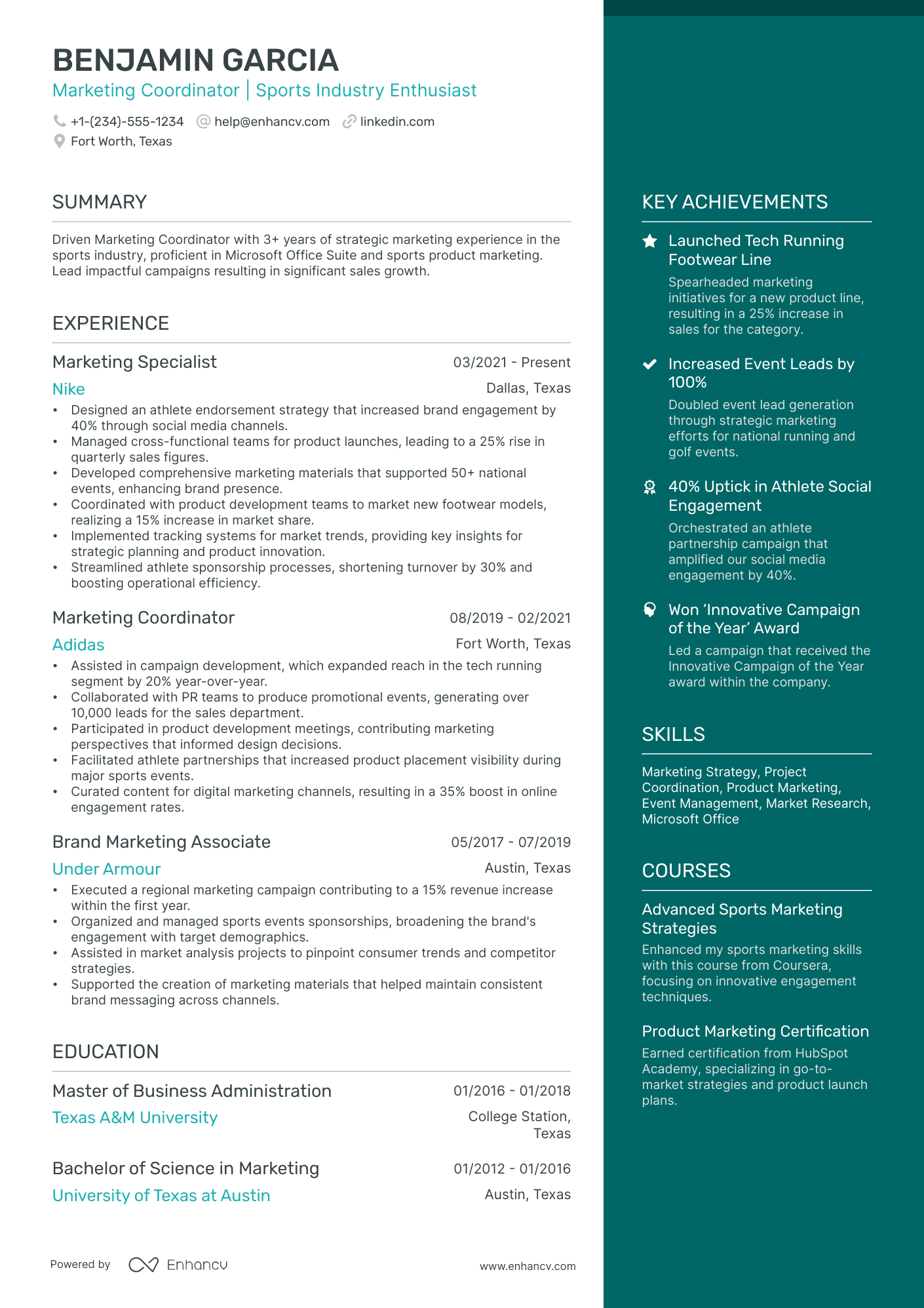 10 Sports Marketing Resume Examples & Guide for 2026