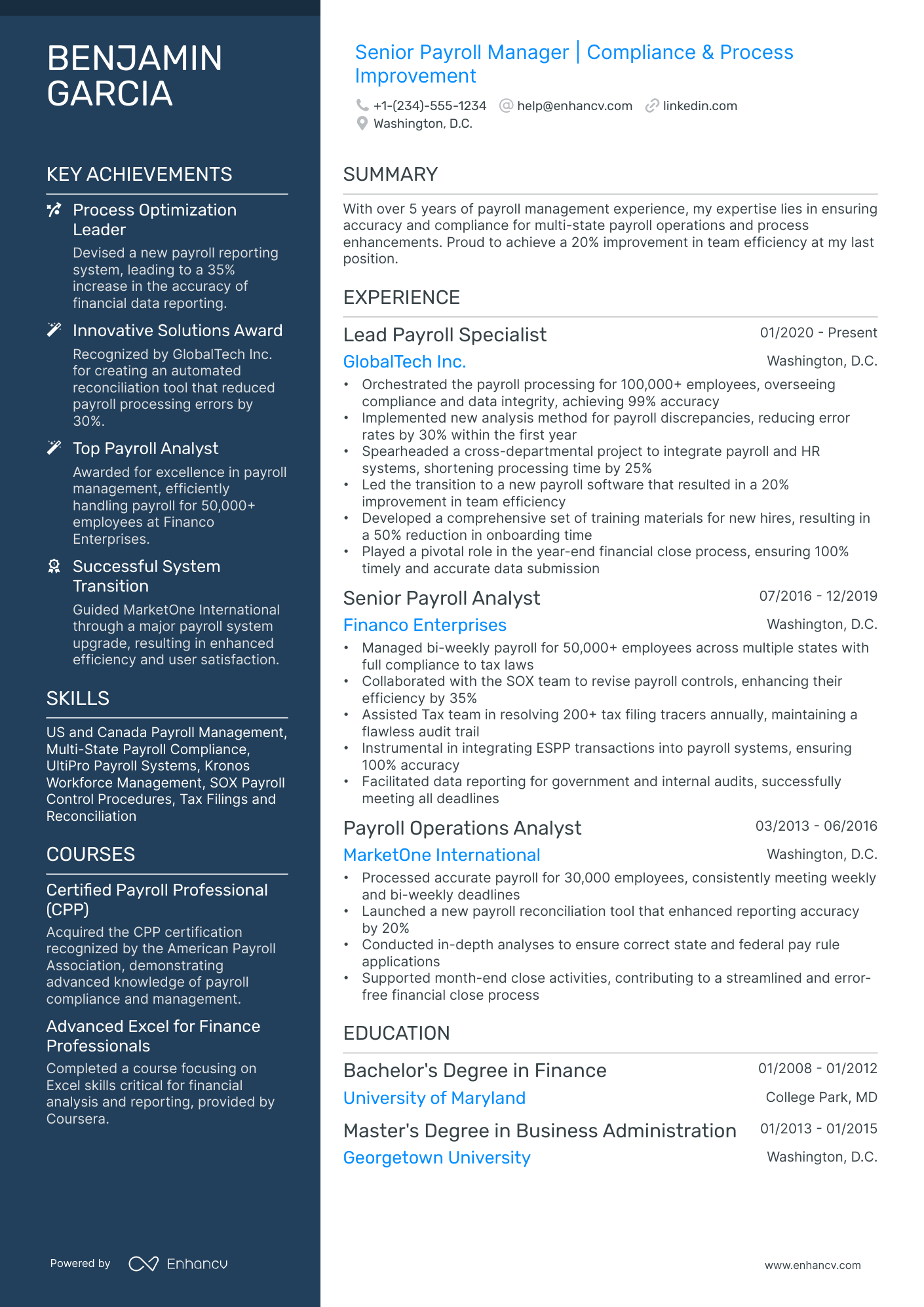 10 Payroll Manager Resume Examples & Guide for 2026