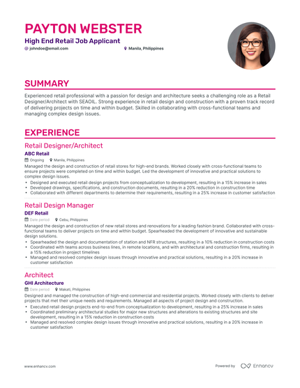 5 High End Retail Resume Examples & Guide for 2024