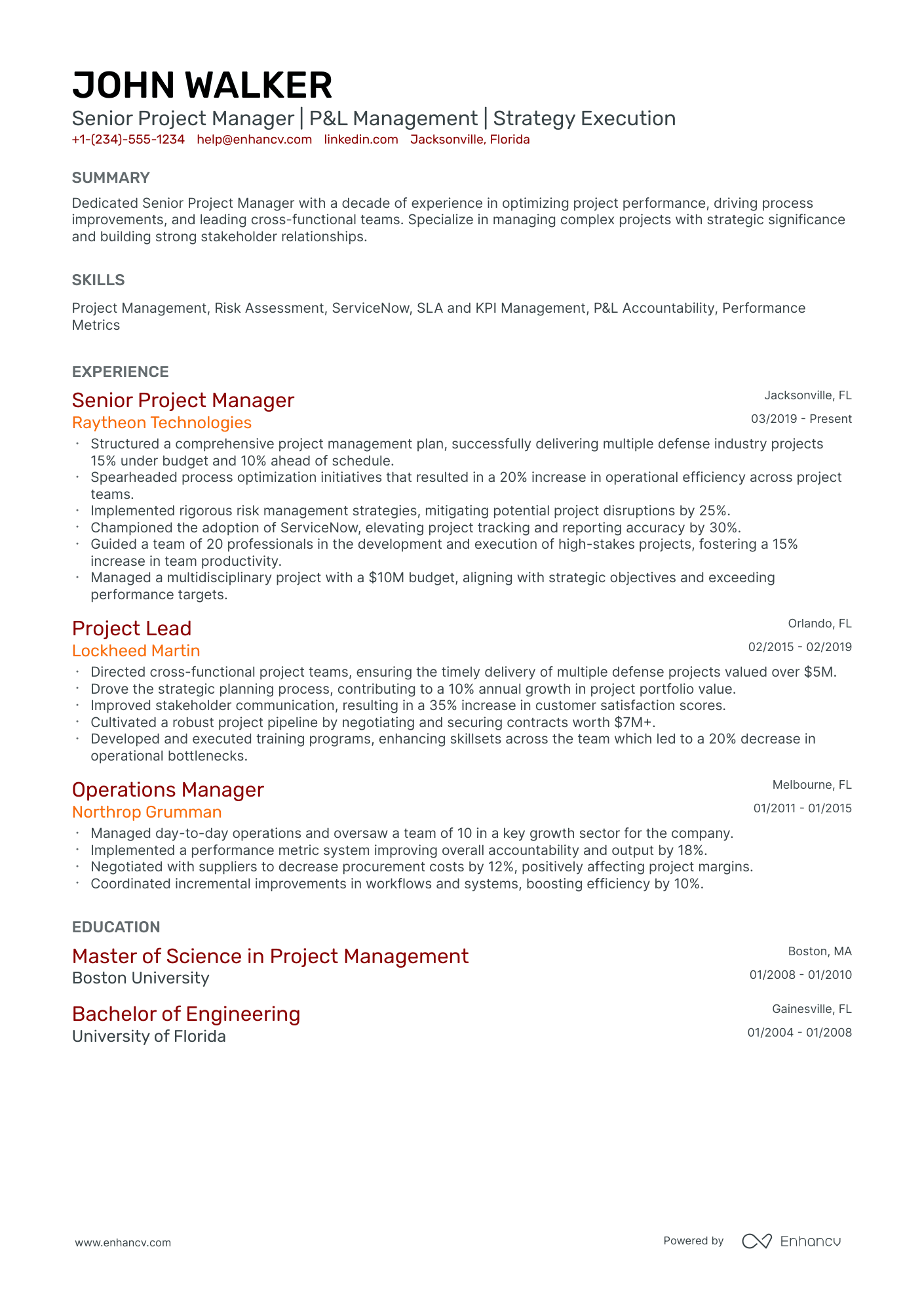 10 IT Service Manager Resume Examples & Guide for 2025