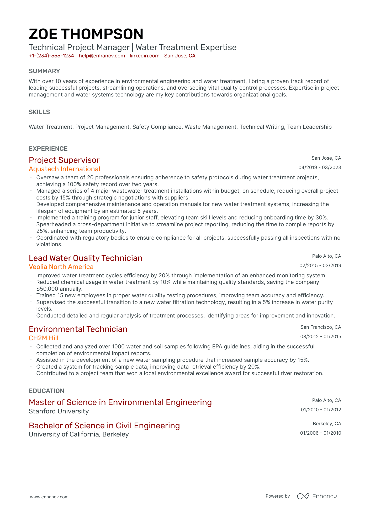 10 Environmental Consultant Resume Examples & Guide for 2026