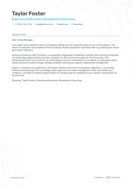 13 Professional Business Development Cover Letter Examples and Template ...