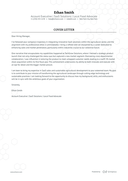 17 Professional Sales Cover Letter Examples and Template for 2024 | Enhancv