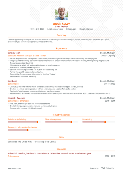 Sales Trainer Resume Examples & Guide for 2023 (Layout, Skills ...