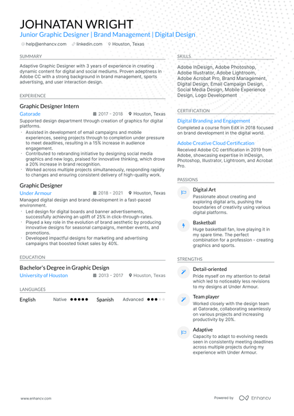 10 Junior Graphic Designer Resume Examples & Guide for 2026