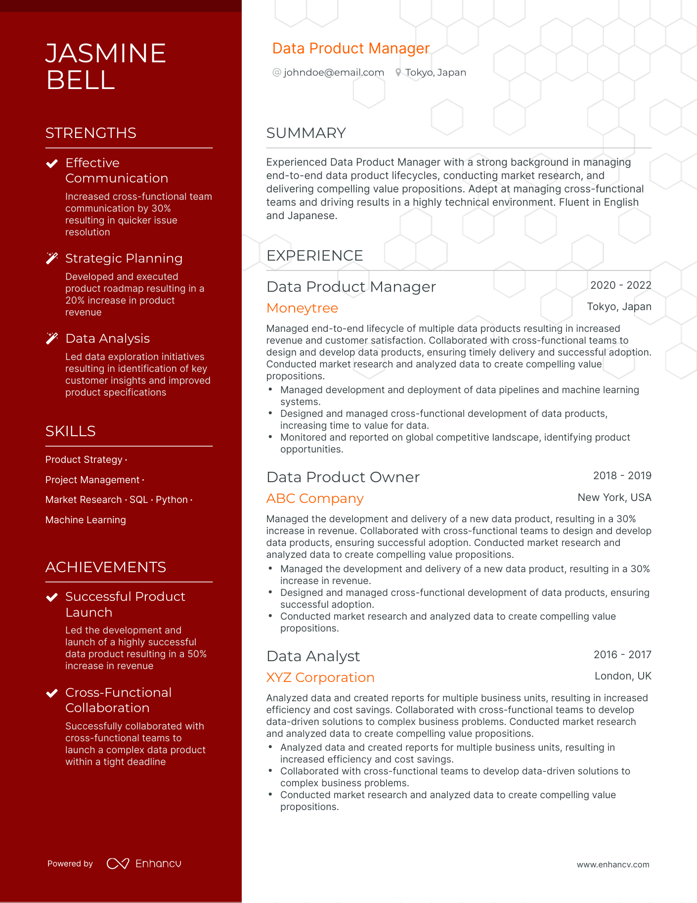 5 Data Product Manager Resume Examples & Guide for 2023