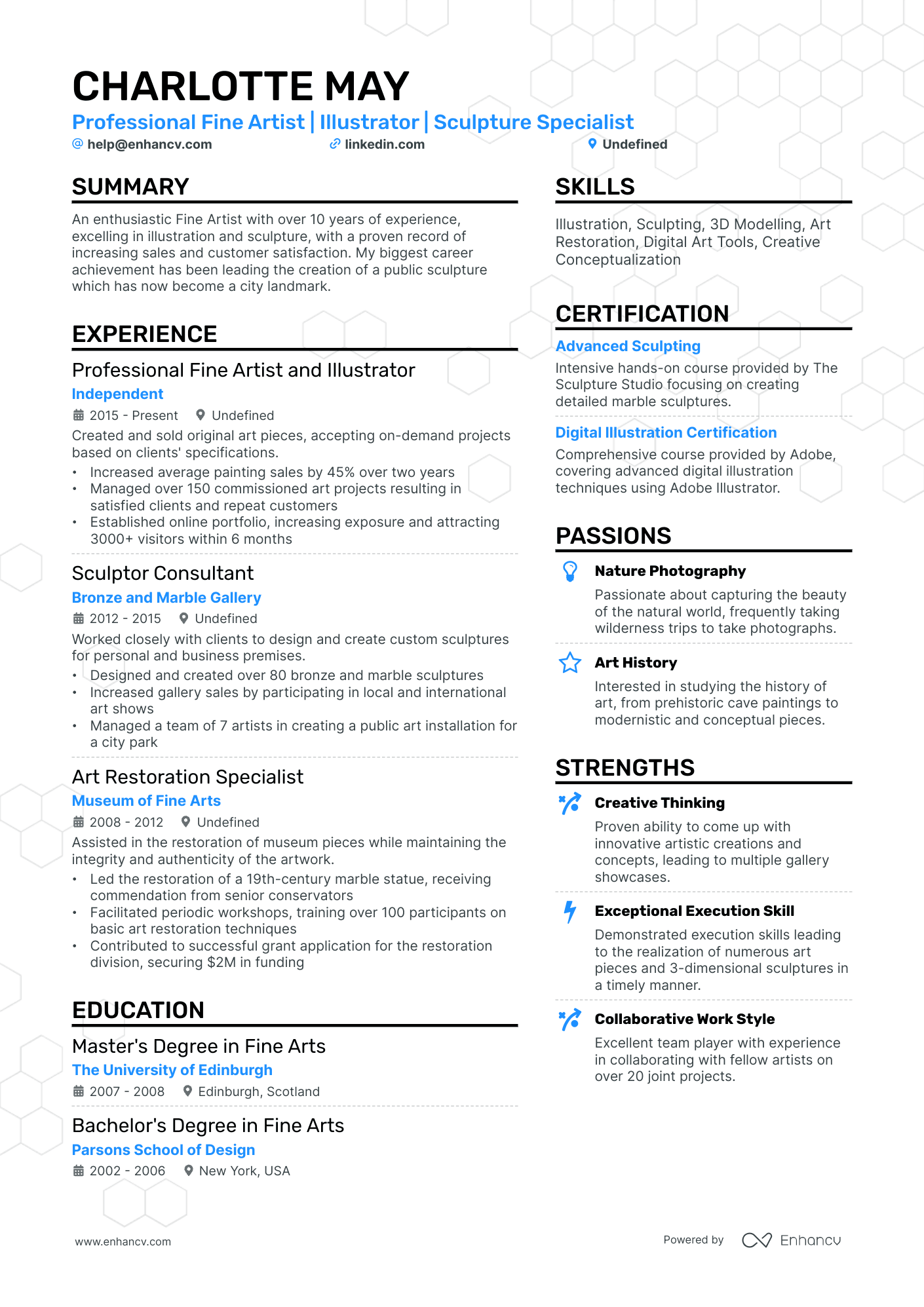 10 Fine Artist Resume Examples & Guide for 2026